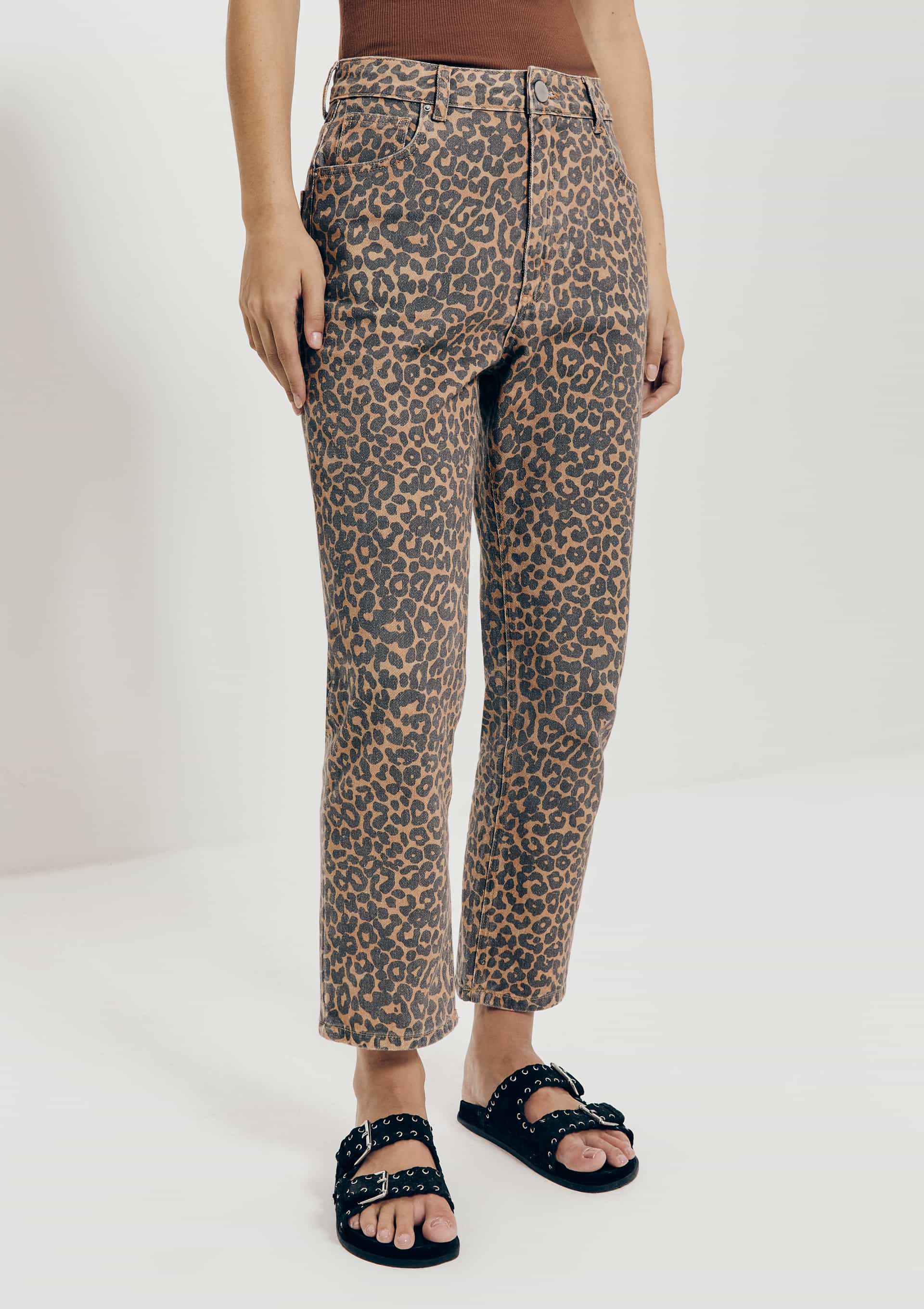 Calça Feminina De Sarja Reta Animal Print - Hering Store