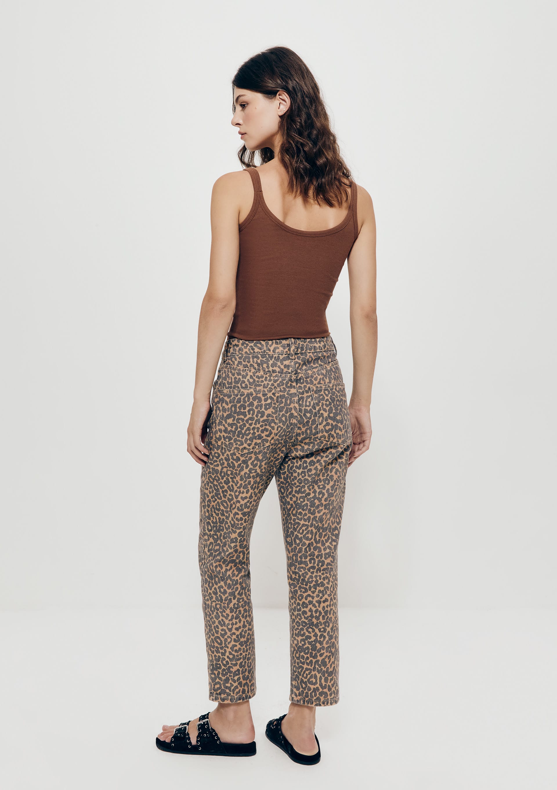 Calça Feminina De Sarja Reta Animal Print - Hering Store