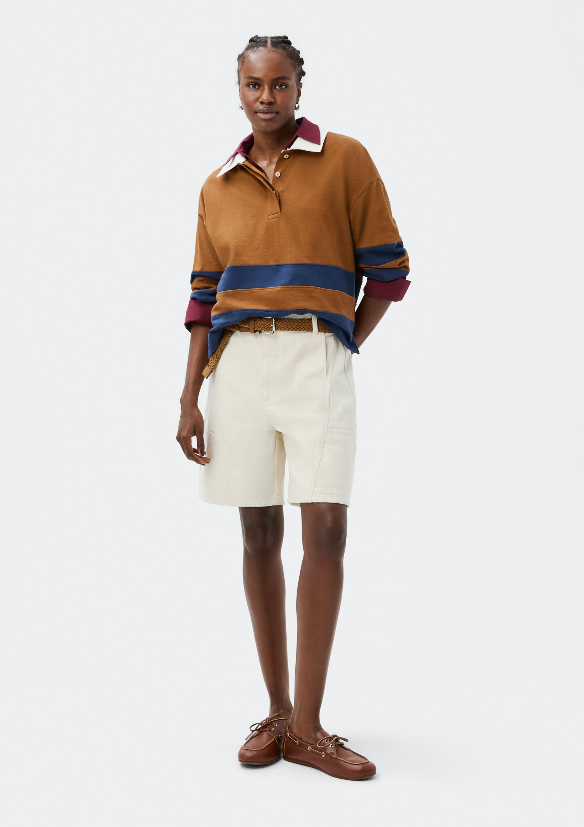 Blusão Feminino Oversized Gola Polo - Marrom | Hering