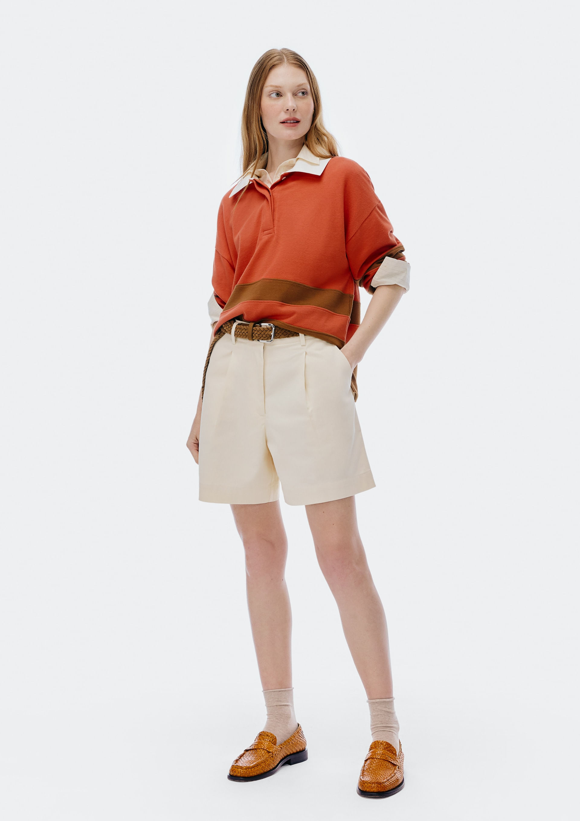 Bermuda Feminina Em Alfaiataria - Creme | Hering