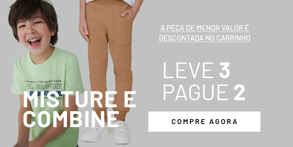 Combo infantil é na Hering Kids!